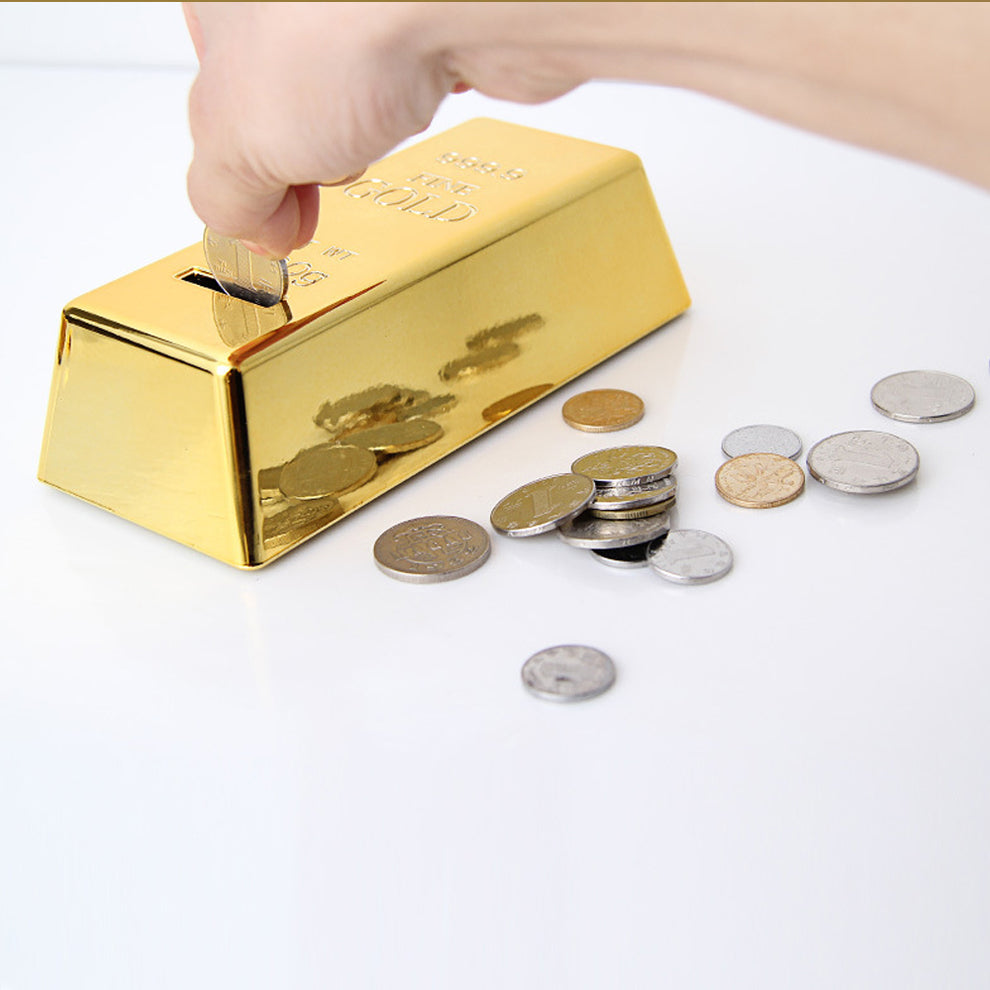 Alcancía En Forma de Lingote Barra De Oro hecha en Plástico Regalos pa ...